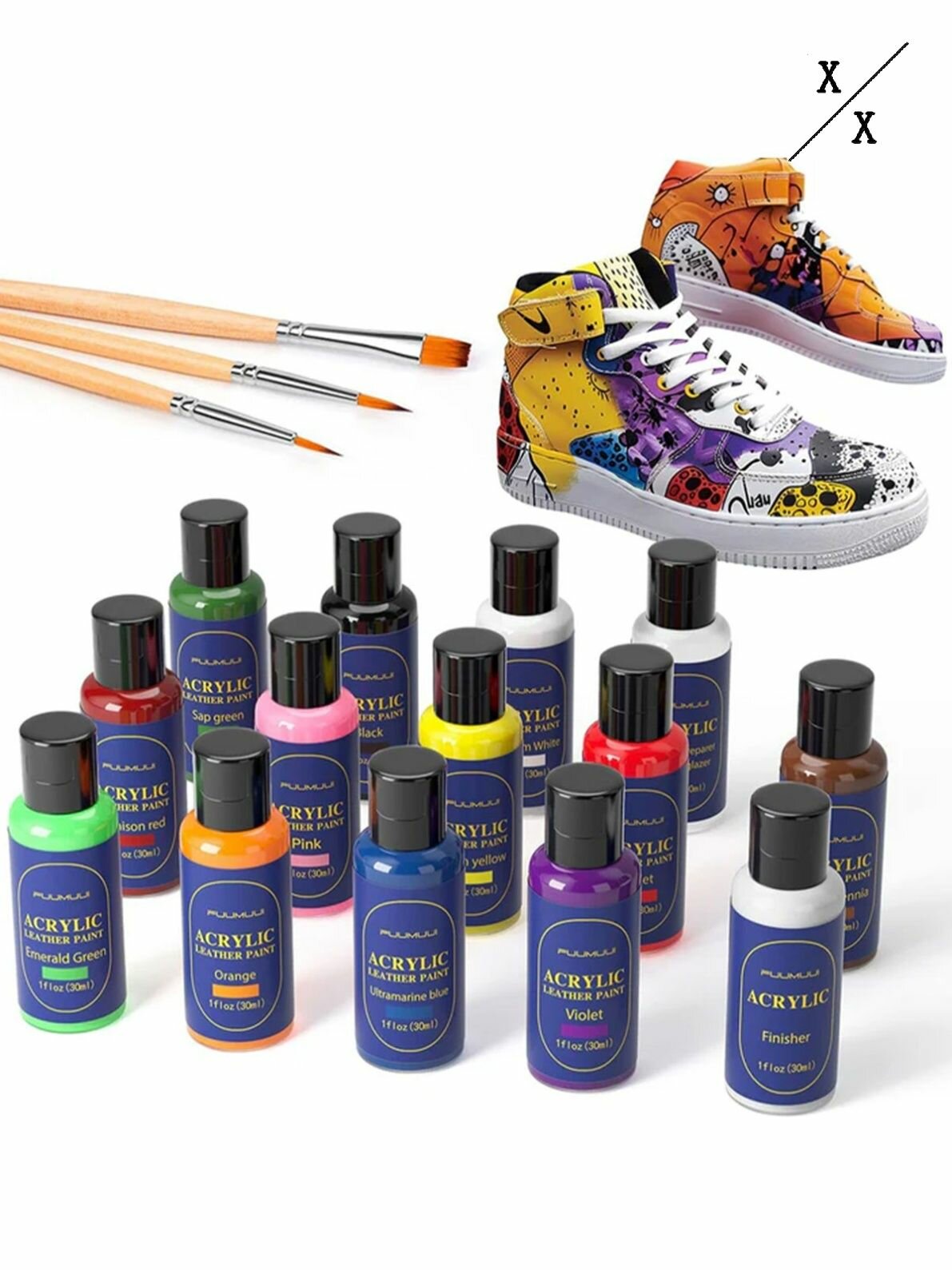 Набор акриловых красок для кожи FUUMUUI 13 цветов