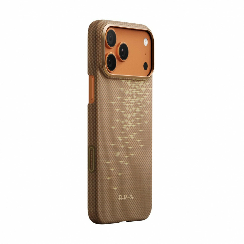 Чехол Pitaka Ultra-Slim Case для iPhone 17 Pro, Golden Glint, кевлар, NEW 2025