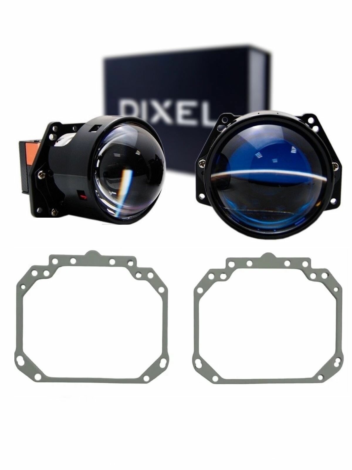 Bi Led линзы 5000k для BMW 5 E60 2003-2007 без AFS / билед с переходными рамками БМВ 5 Е60 / светодиодные biled 3 чипа