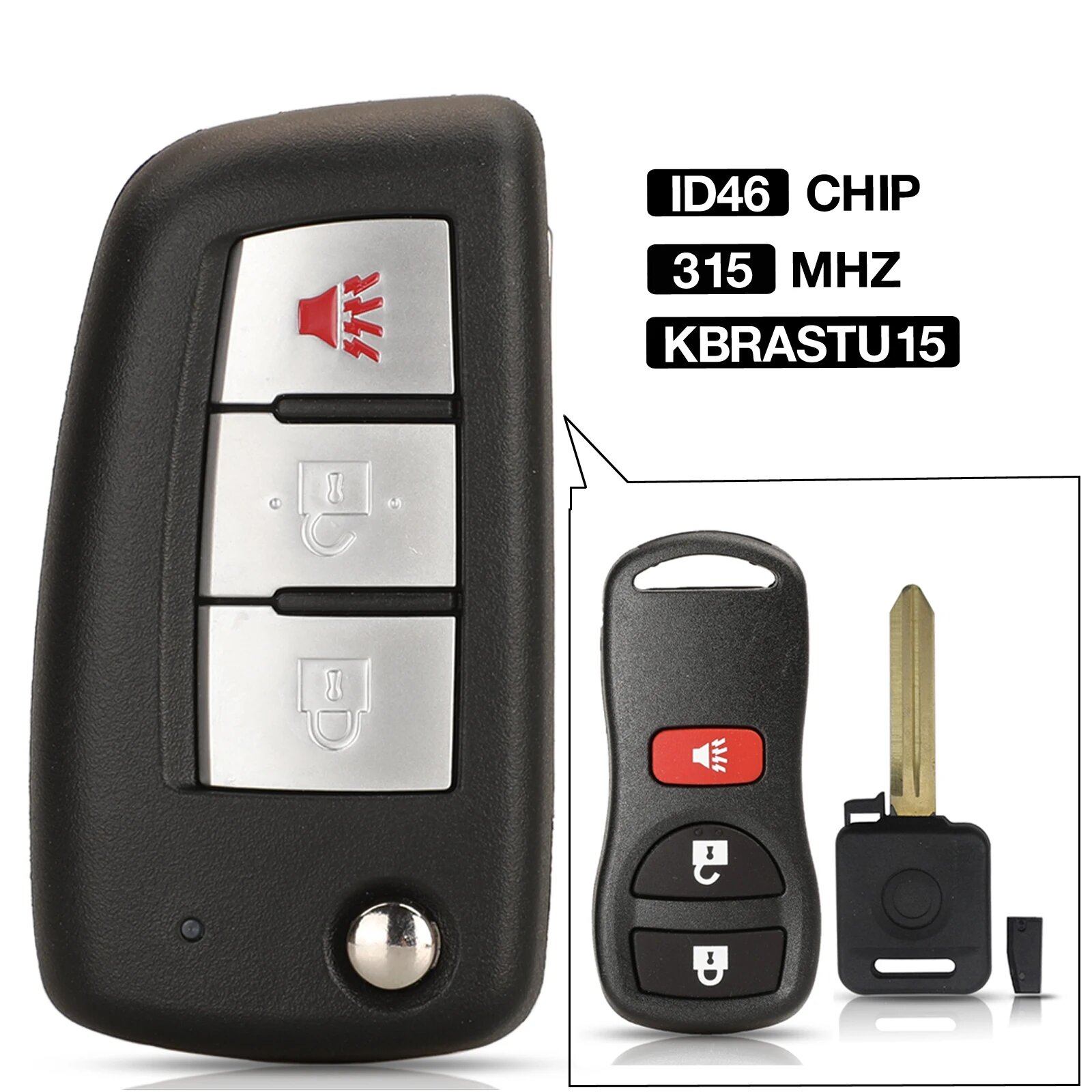 Ключ-пульт 3BTN 315 MHZ ID46 Chip KBRASTU15 для Nissan Infiniti
