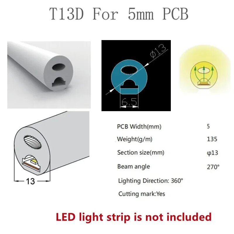 CAODAI Гибкая силиконовая трубка для LED ленты