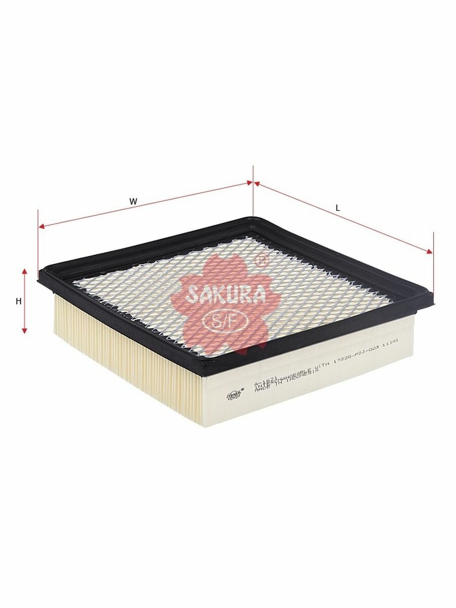 Фильтр воздушный Sakura A1621 для Honda CR-V, Civic, HR-V / Хонда ЦР-В. Цивик, АшР-В