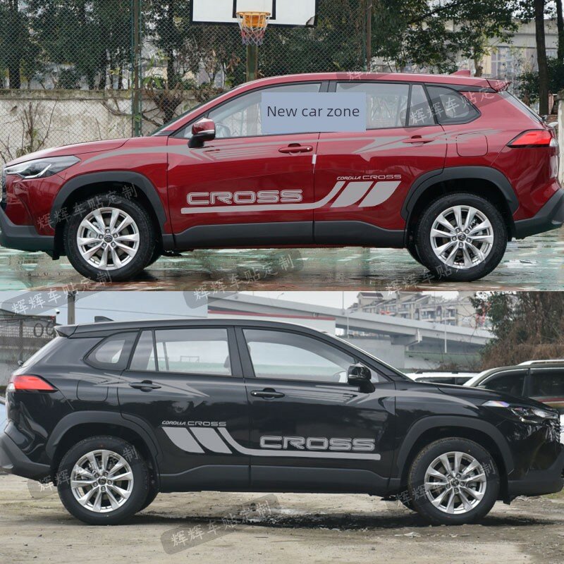 Серебристо-серая автомобильная наклейка для Toyota Corolla Cross - Импортный материал, 1 шт, элегантная поверхность