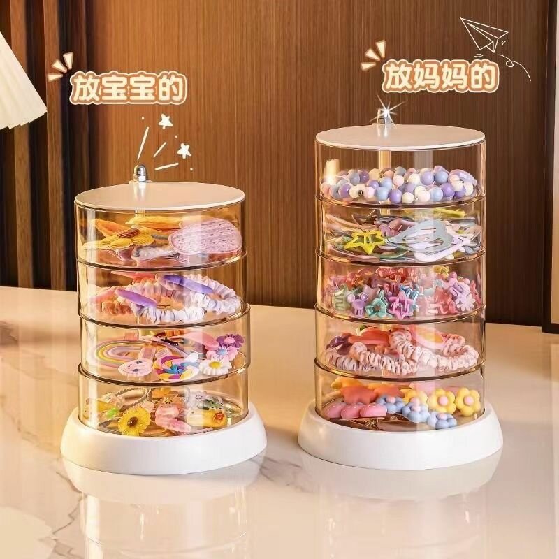 Новая коробка для хранения детских аксессуаров для волос, резинки для волос, многослойная шкатулка для украшений, заколки для волос, украшения для волос