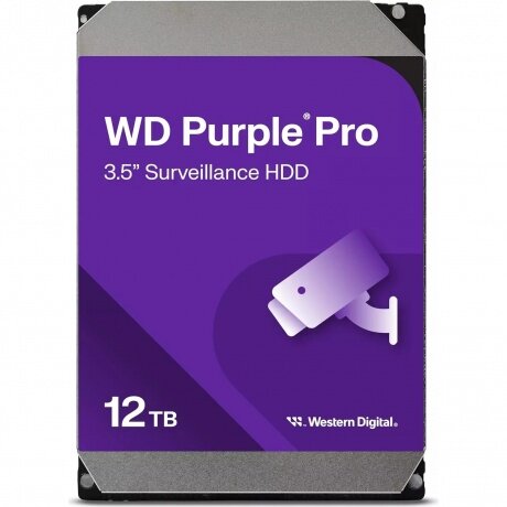Жесткий диск WD SATA-III 12TB WD122PURP Surveillance Purple Pro