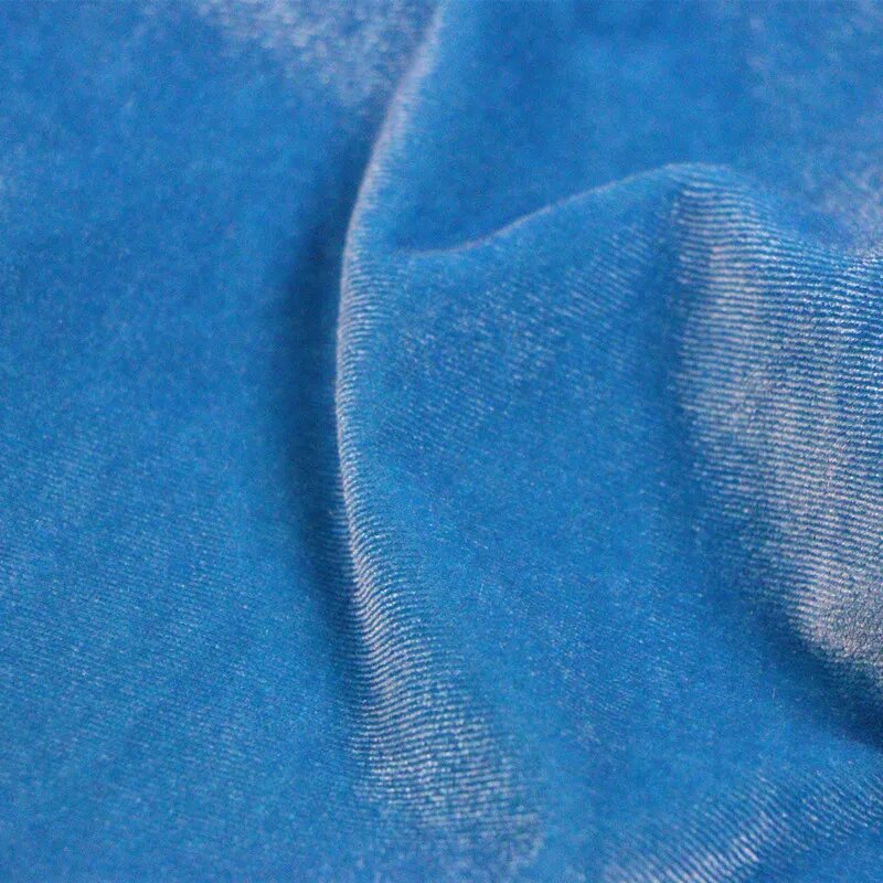 Бархатная велюровая ткань 100% полиэстер Синий, lake blue