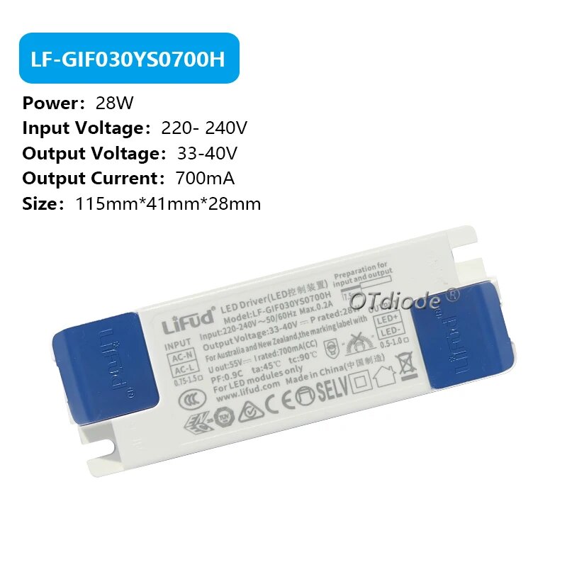 Трансформатор Lifud LF-GIRxxxYS 220В 25-60Вт LF-GIF030YS0700H, 2pcs