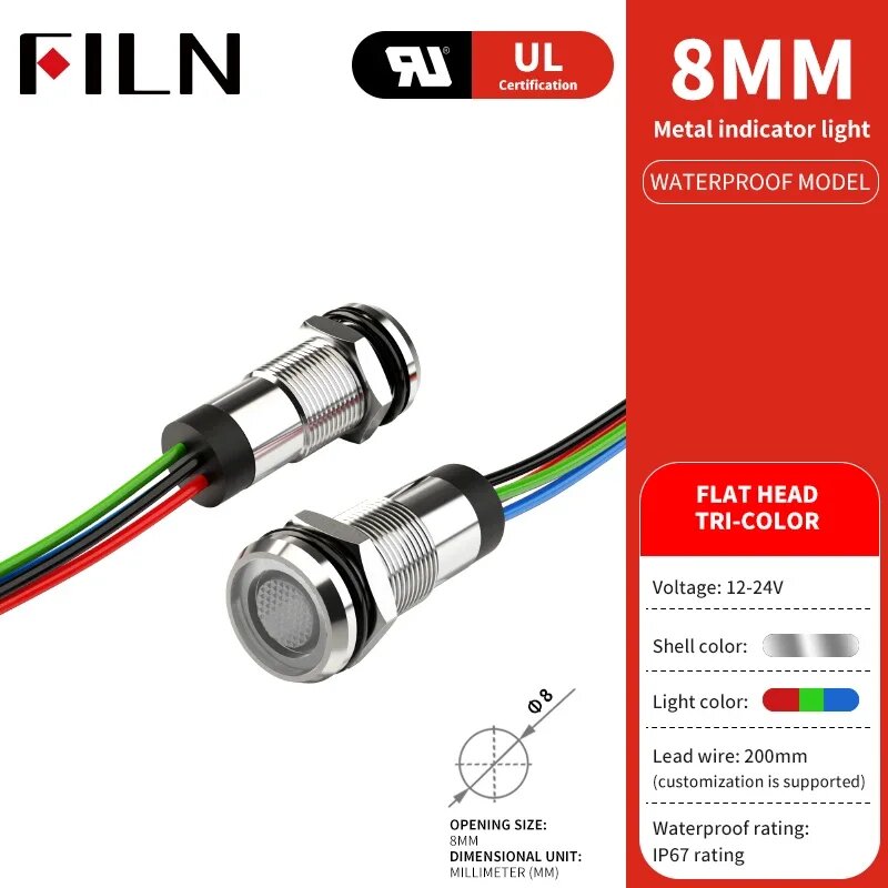 RGB светодиодный индикатор FILN для лодки 12-24В M-8FW-T RGB-12V