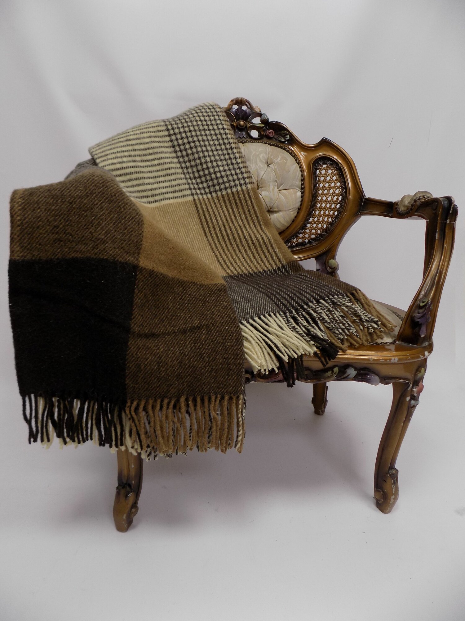 Плед Индийский из 100% Новозеландской шерсти, 140х200см, двухсторонний