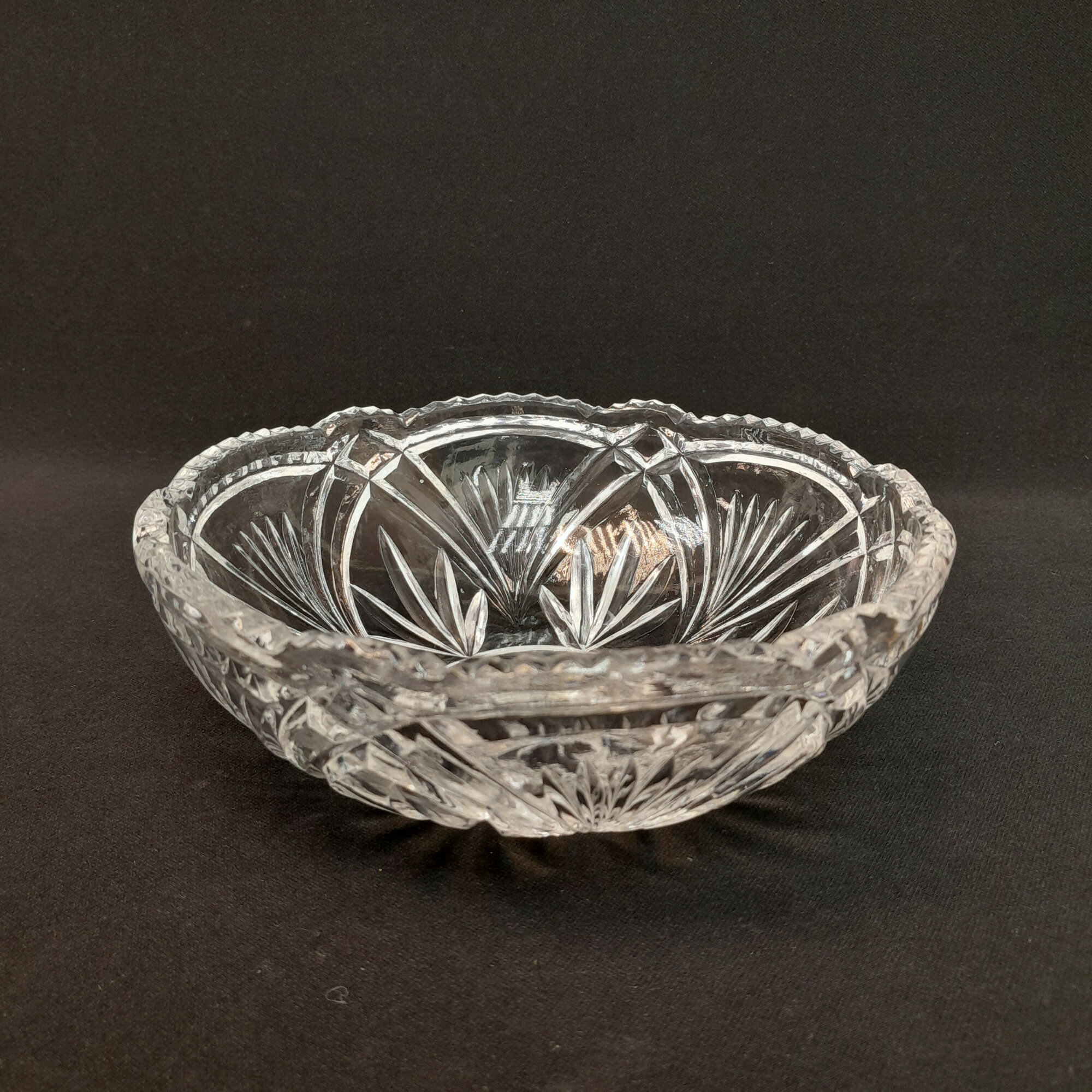 Винтажный салатник ваза конфетница, хрусталь 17 см, СССР