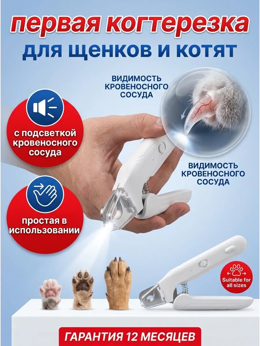 Набор когтерезка и пилка для кошек и собак