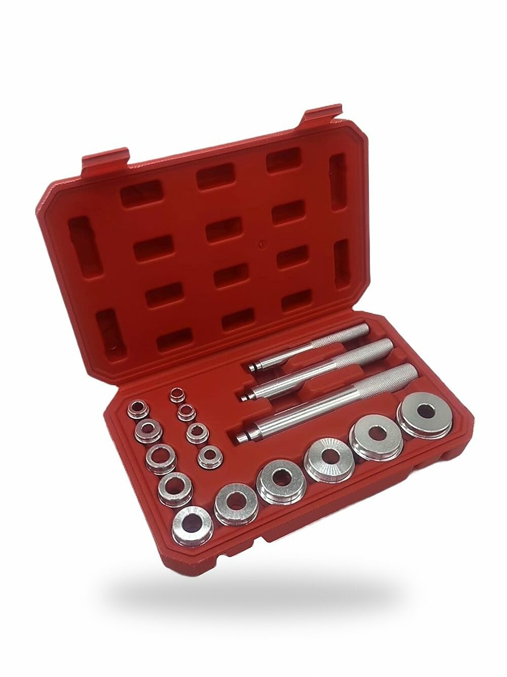 Набор оправок для подшипников и сальников, 17 предметов, алюминий, до 30 мм