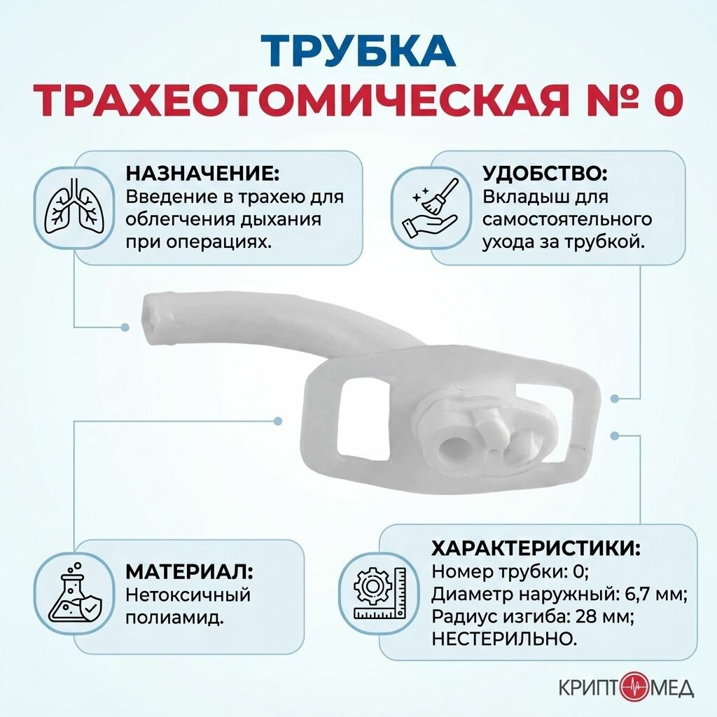 Трубка трахеотомическая полиамид №0
