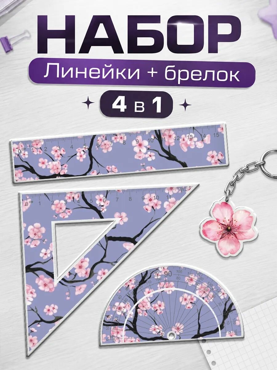 Набор линеек для школьника сакура