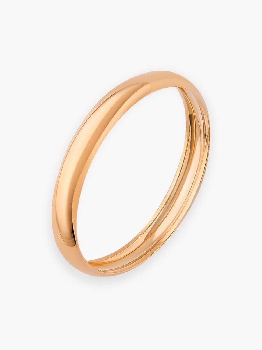 Кольцо обручальное, красное золото, 585 проба