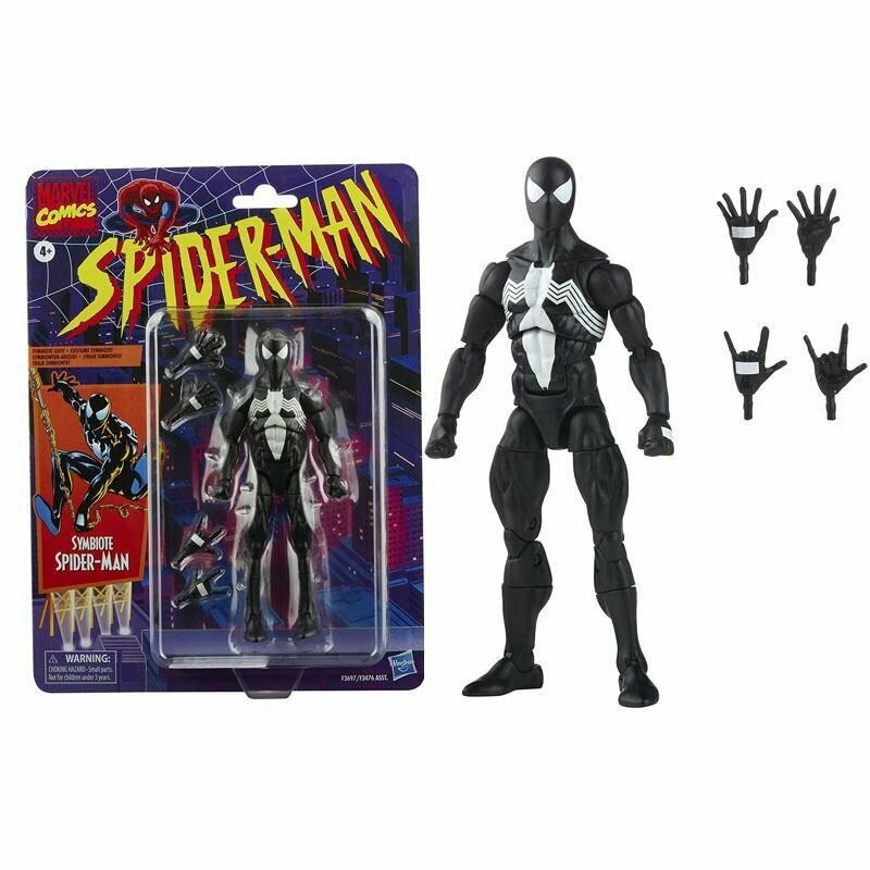 Marvel Legends серии Человек-паук 6-дюймовый симбиот Человек-паук фигурка игрушка, включает 4 аксессуары