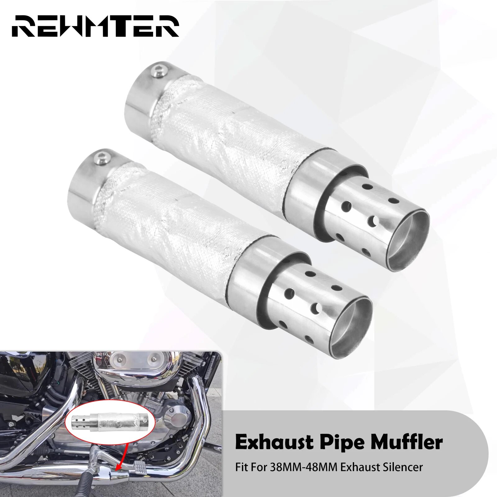 Мотоциклетный глушитель 38-48 мм, бесшумный глушитель выхлопной трубы, универсальный глушитель для Harley Sportster Touring FLHT FLHX Dyna Softail Slim