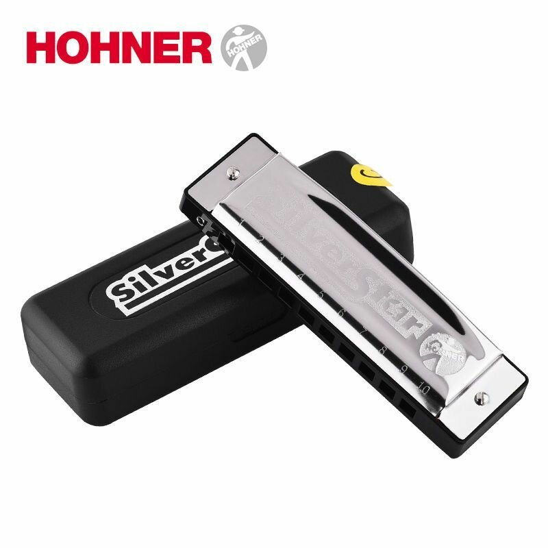 HOHNER 10 hole Blues Блюзовая губная гармоника Silver Star для взрослых, начинающих, студентов начального уровня исполнения