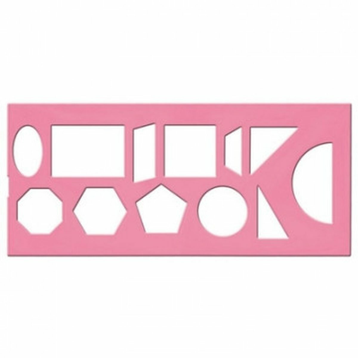 Трафарет геометрических фигур Стамм, 12 элементов, зеленый (ТТ11), 20шт.