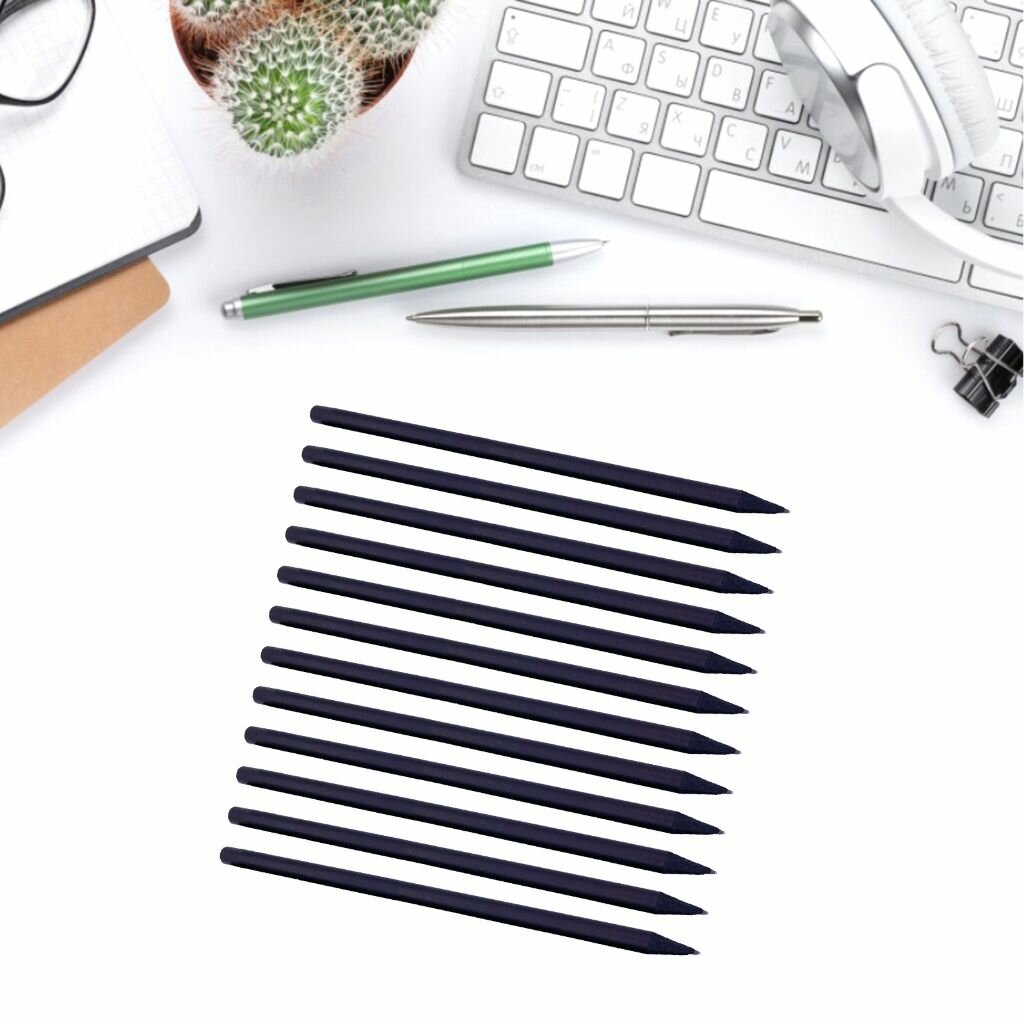 1 набор из 12 черных стержневых и деревянных карандашей