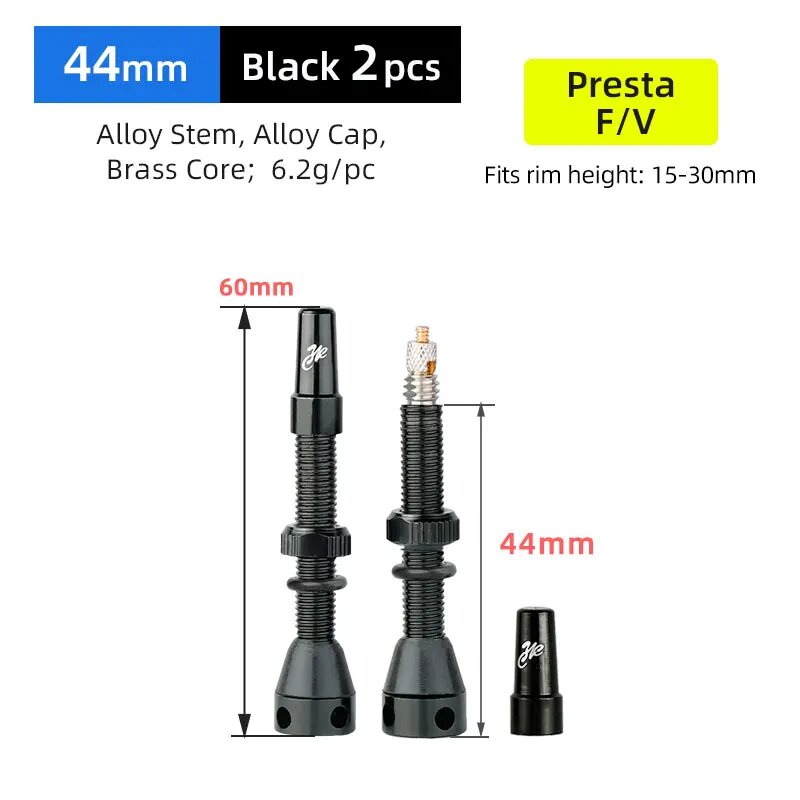 Deemount Бескамерные Клапаны Presta для Велосипедов 44/60/80 мм