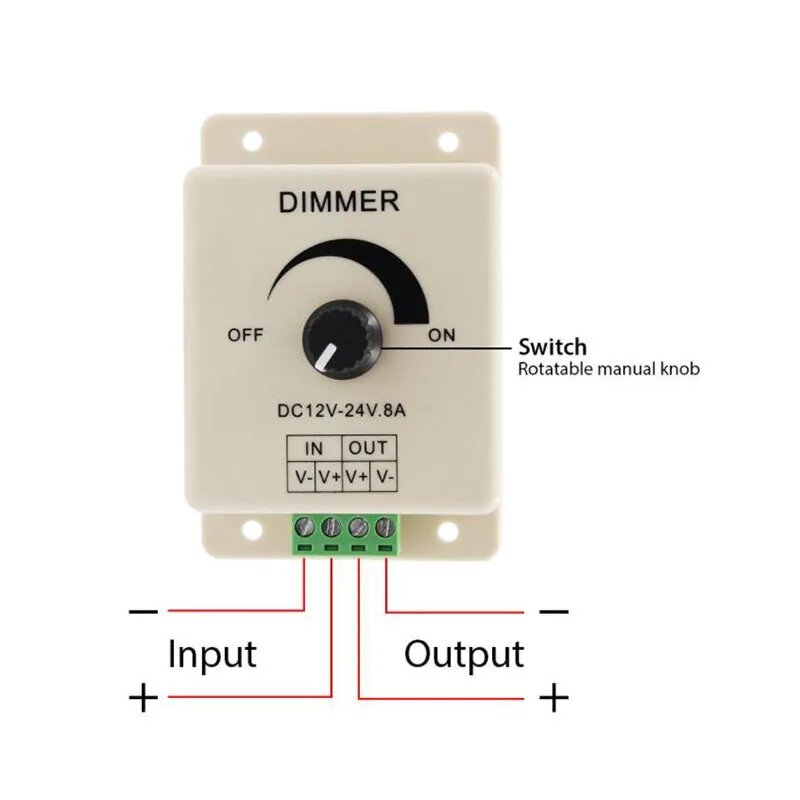 LED Dimmer Switch 12V 24V 8A — фото 1