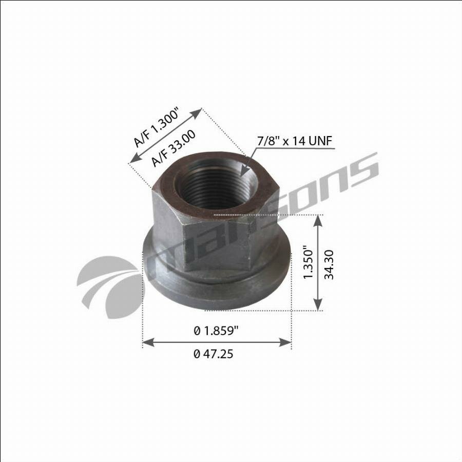 Гайка колесная 7/8*14UNF Volvo 900.371 (Mansons)