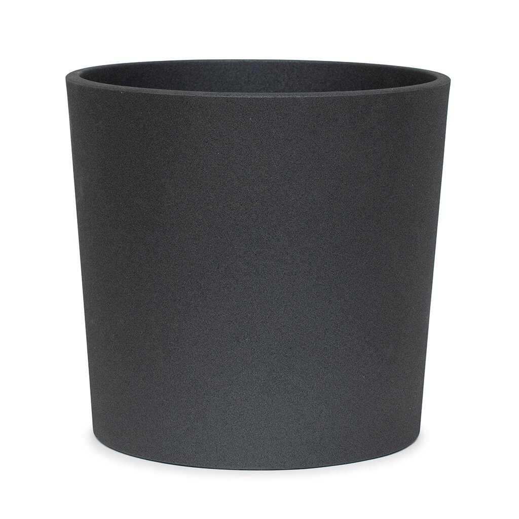 Кашпо для цветов Композит из бетона "Флок" 0,6 л диаметр 11 см, h 9,9 см, форма кедр-1, черный (ТОВ546671)