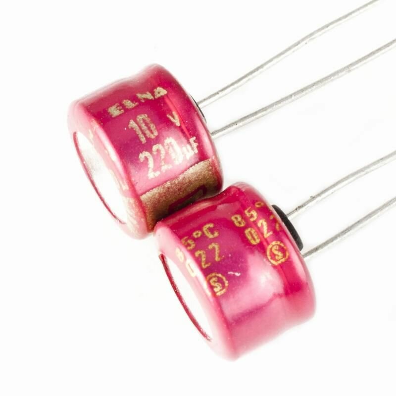 2шт. ELNA Конденсатор 10В-220мкФ (220uF-10V, -40+105C, 8x5мм)