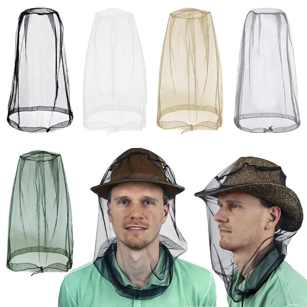 Легкая сетчатая кепка от комаров Mosquito Head Nets Black 46x46cm