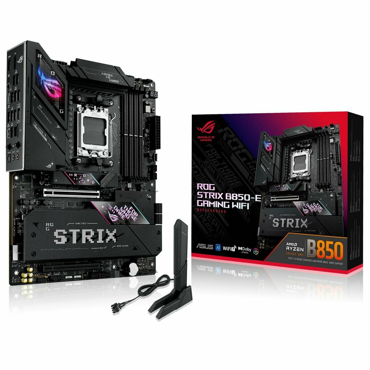 Материнская плата ASUS ROG STRIX B850-E GAMING WIFI, AM5, AMD B850, ATX, RTL (90MB1J60-M0EAY0)