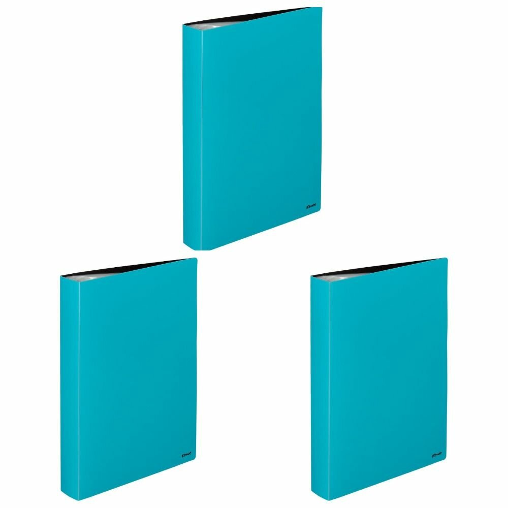 Комус Папка файловая 60 голубая, с карманом для CD/визитки - 3 шт