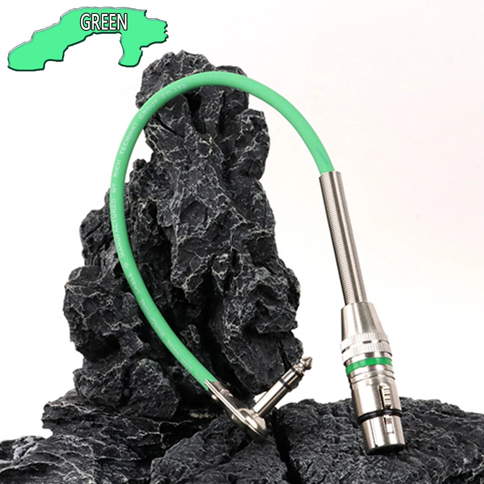 Аудиокабель GuerGuo XLR - TRS Зеленый, Green, 0.5M