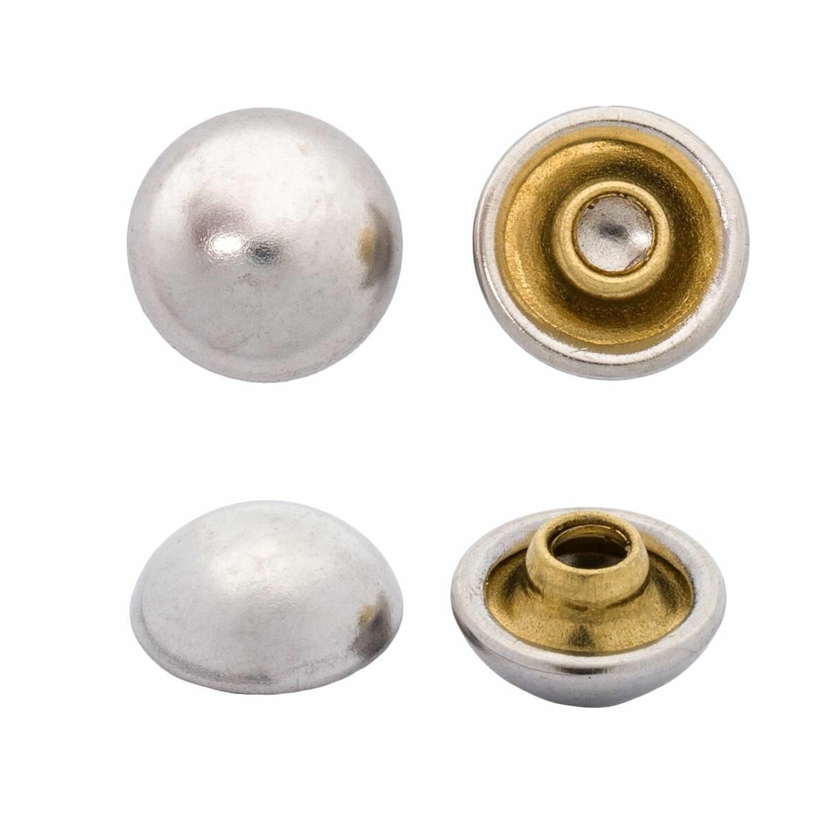 Хольнитен джинсовый BIG D 9 мм, "Полусфера" цветной металл без гвоздя, никель, 50 шт (53380)