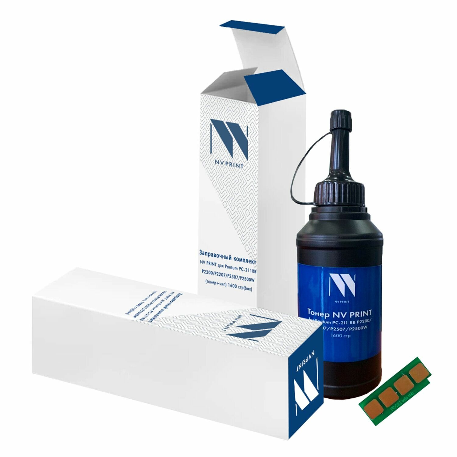 Заправочный комплект для принтеров NV PRINT для Pantum P2200, P2207, P2507, P2500W, тонер, чип
