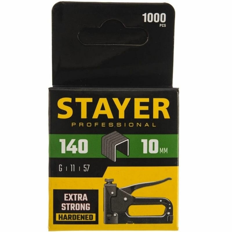 Скобы для степлера STAYER закаленные, тип 140, 10 мм, 1000 шт (31610-10)
