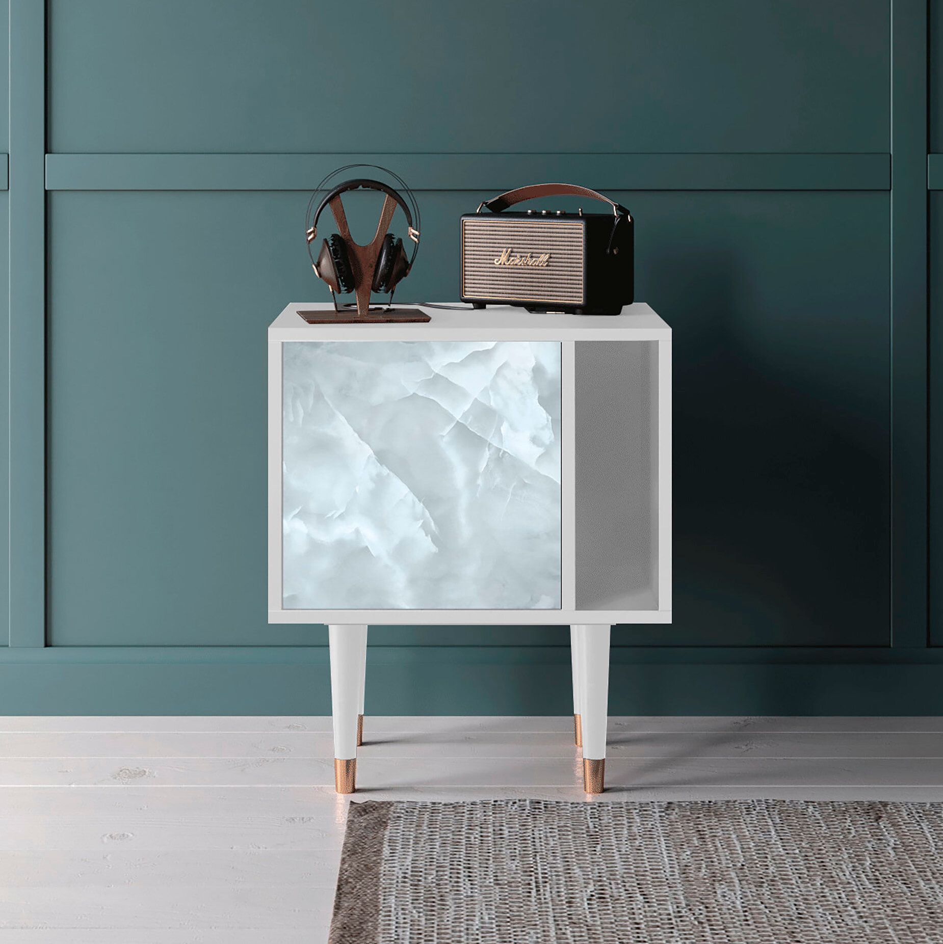 Прикроватная тумба - STORYZ - S2 The Onyx, Размер - 58 x 69 x 48 см, Цвет - Белый