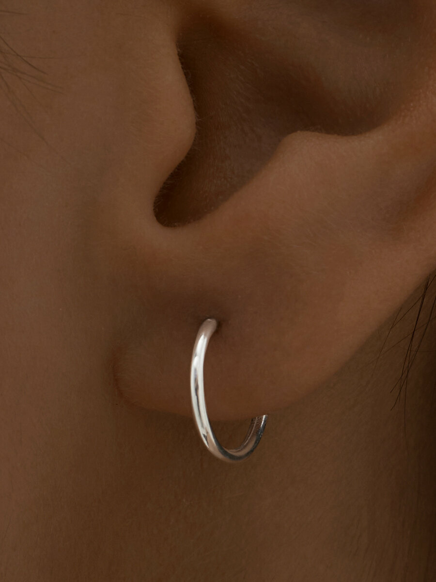 Моносерьга, серебро, 925 проба, родирование