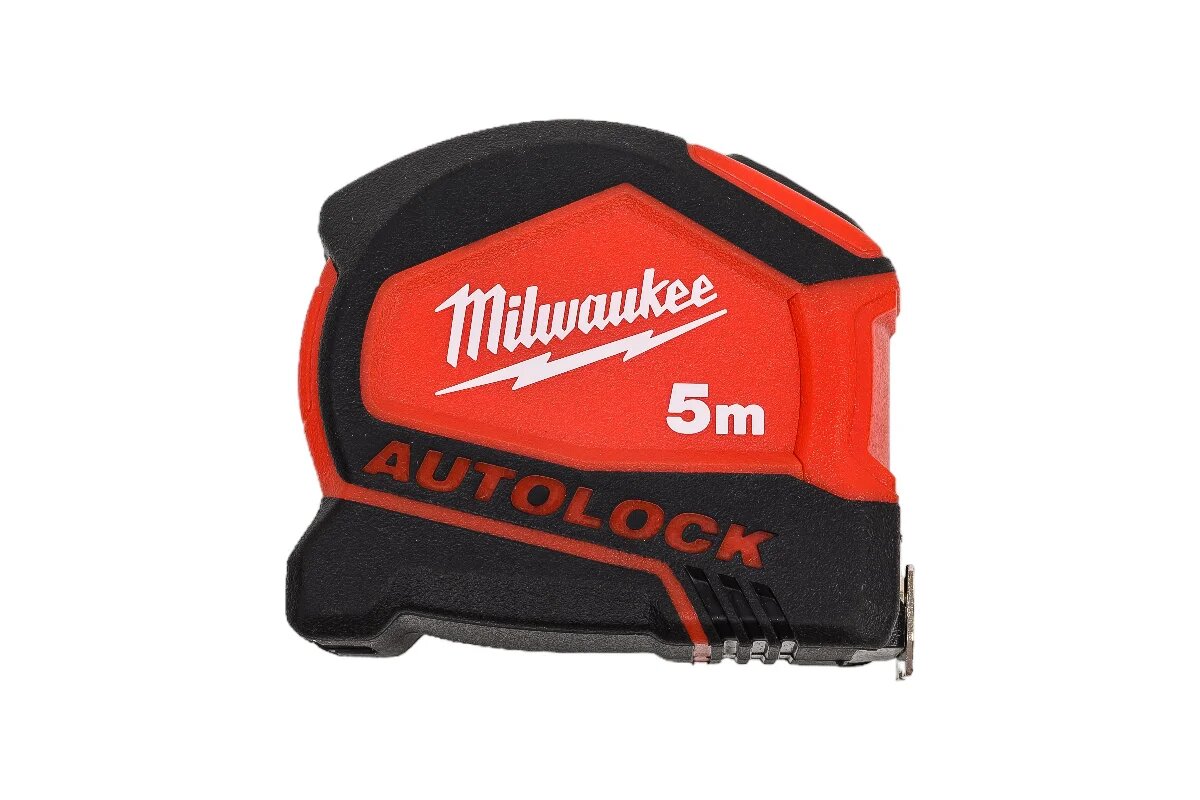 Milwaukee Рулетка Autolock 5 м 25 мм - измерительная лента с фиксатором и корпусом