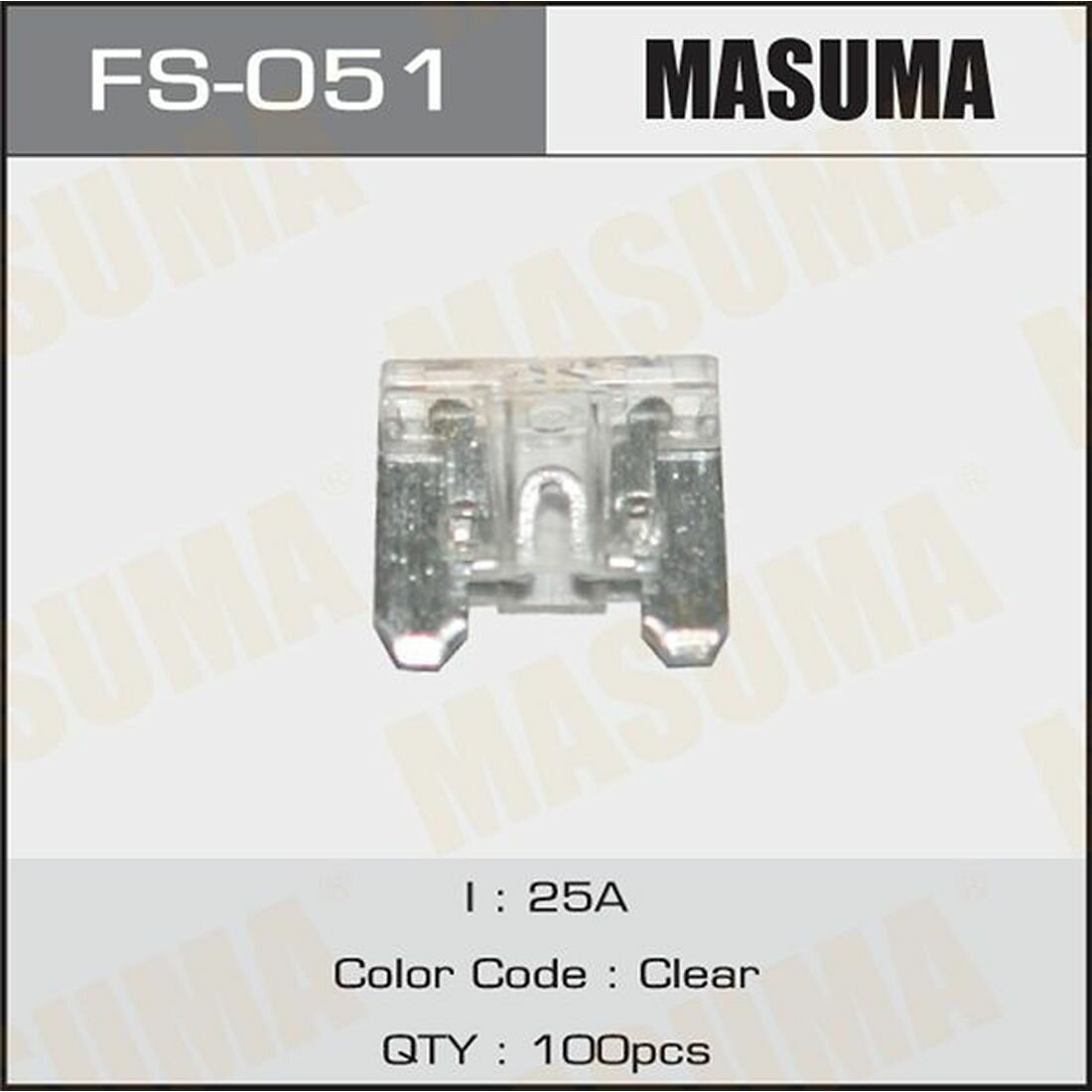 Предохранитель плавкий флажковый micro 25A Masuma FS-051 10шт.