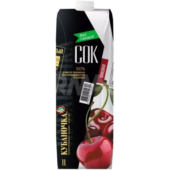 Сок Кубаночка вишневый восстановленный 1 л