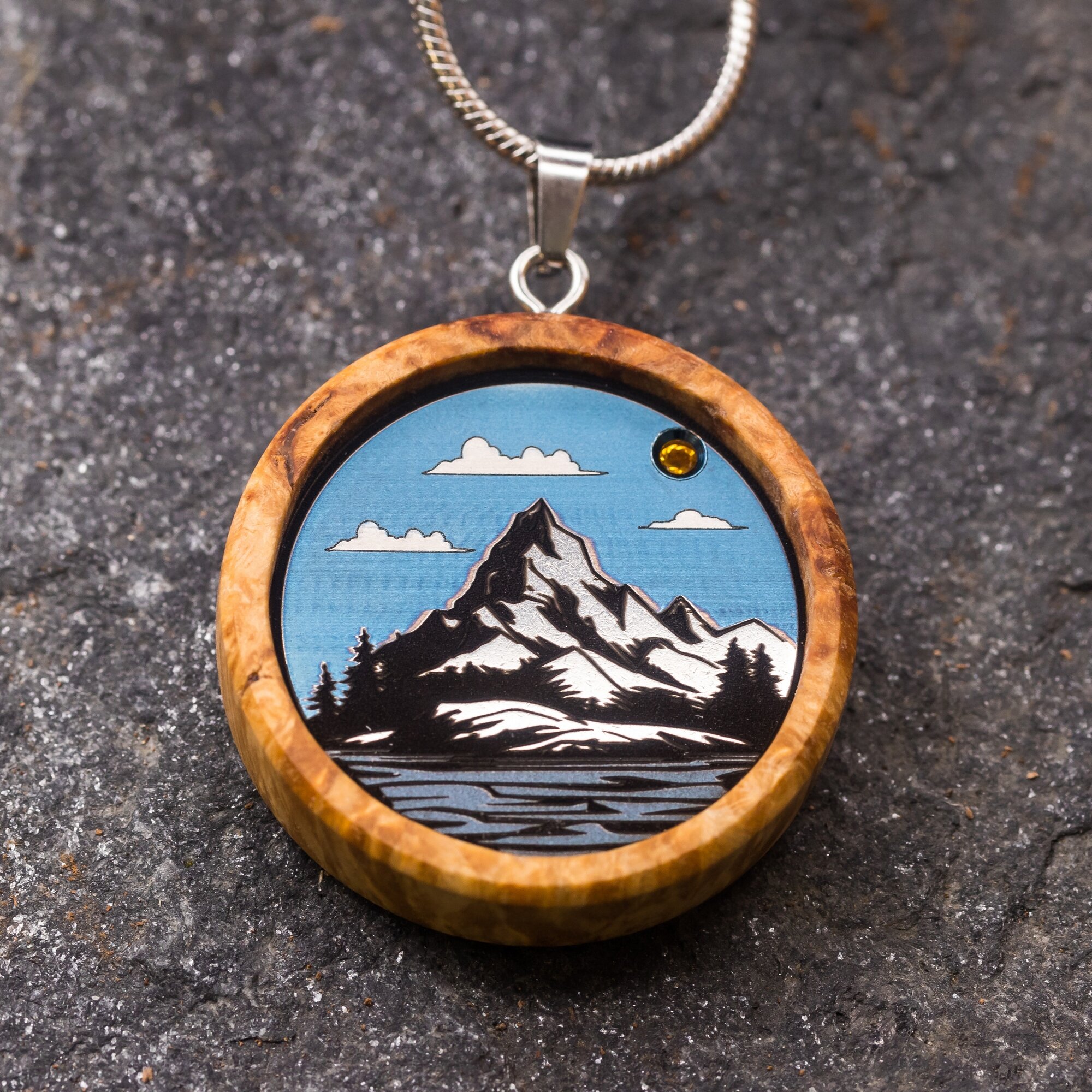 Подвеска Green Wood, фианит