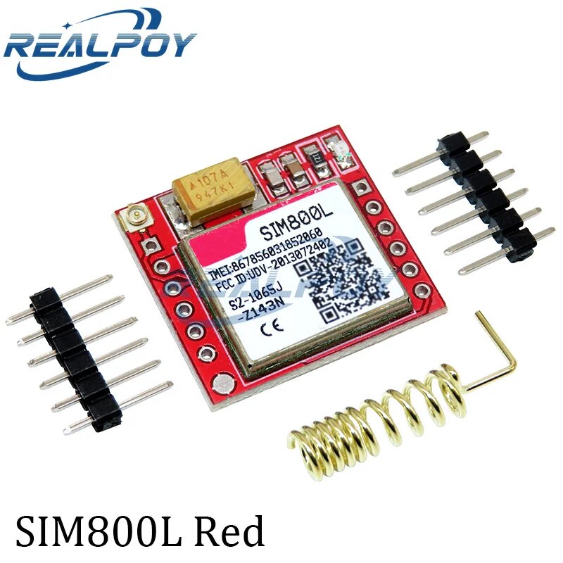 REALPOY SIM800L V2.0 беспроводной GSM GPRS модуль SIM800L Red