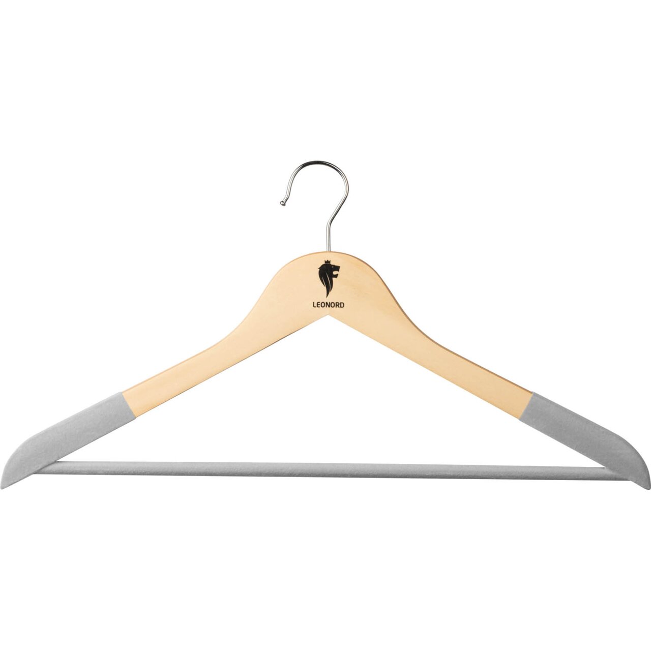 Leonord вешалка для одежды 44,5 см флокированная деревянная с прочной структурой