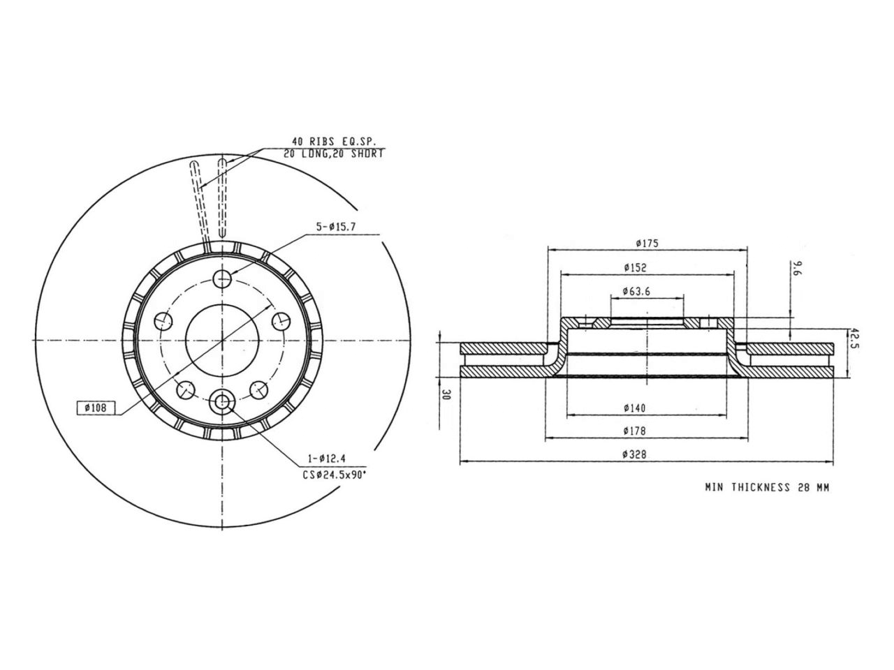 UNIO BRD-20370 (31277342 / 31410568) диск тормозной передний Volvo (Вольво) xc60 08-
