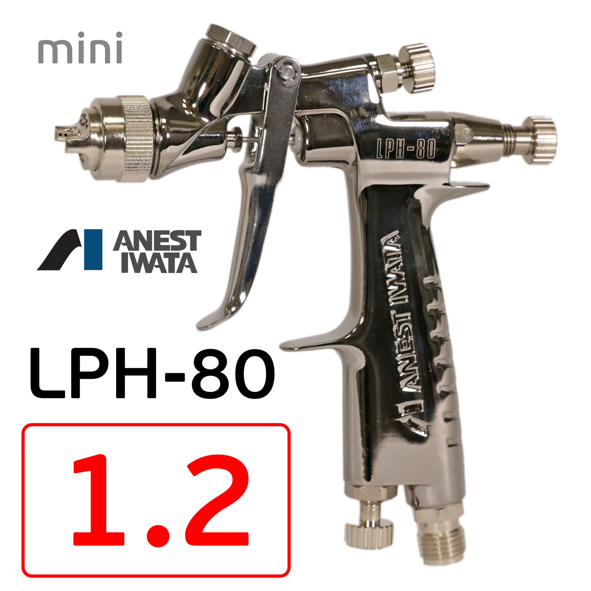 Краскопульт мини Iwata LPH-80 (1.2мм) без бачка (покрасочный пистолет LVLP для локального ремонта)
