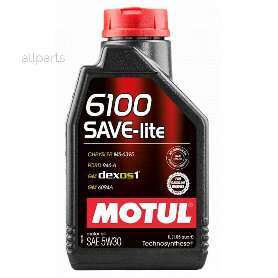 MOTUL 107956 Масло моторное Motul 6100 Save-Lite 5W-30 синтетическое 1 л 107956