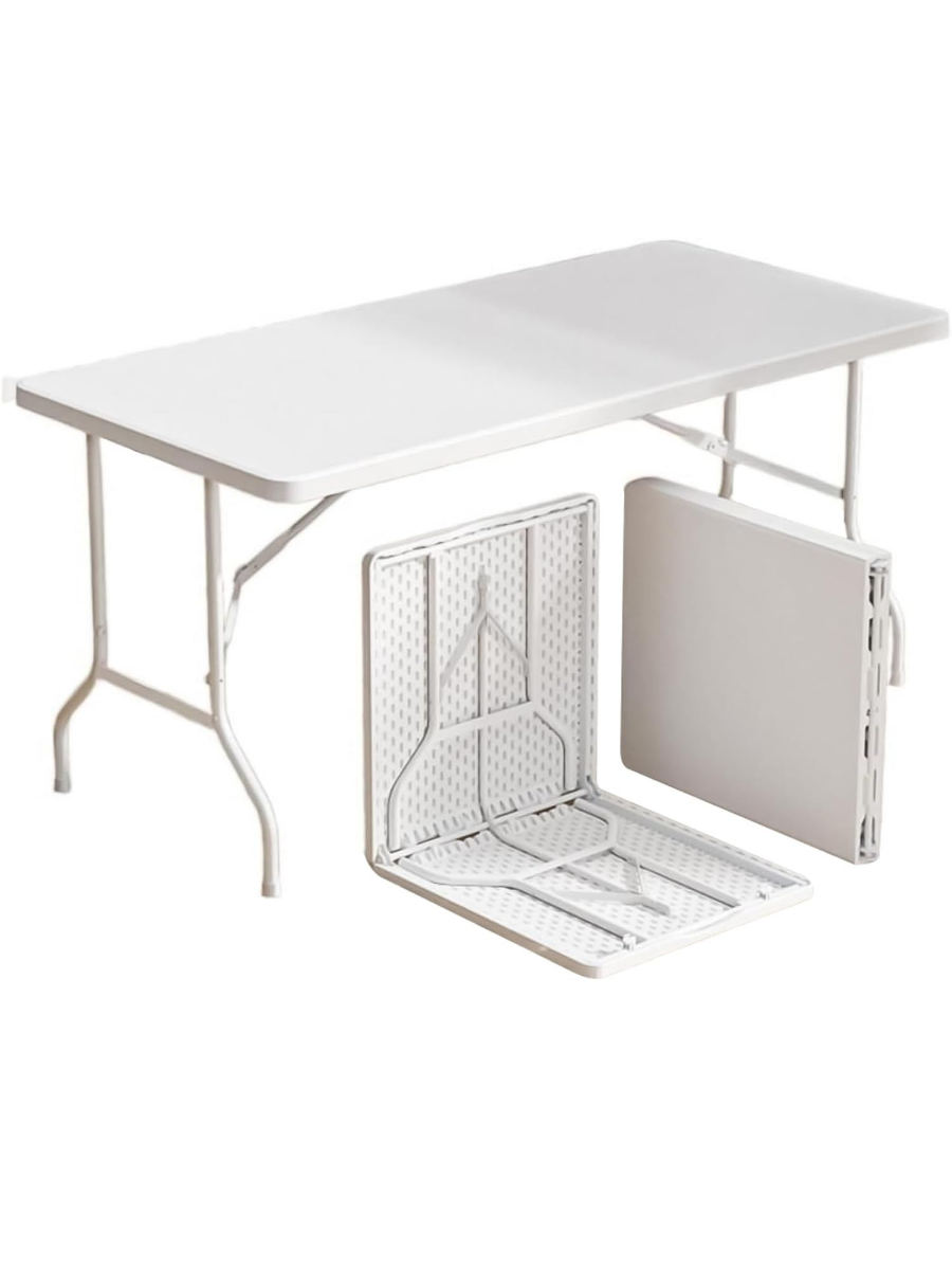 Стол садовый складной пластиковый прямоугольный с металлическим каркасом