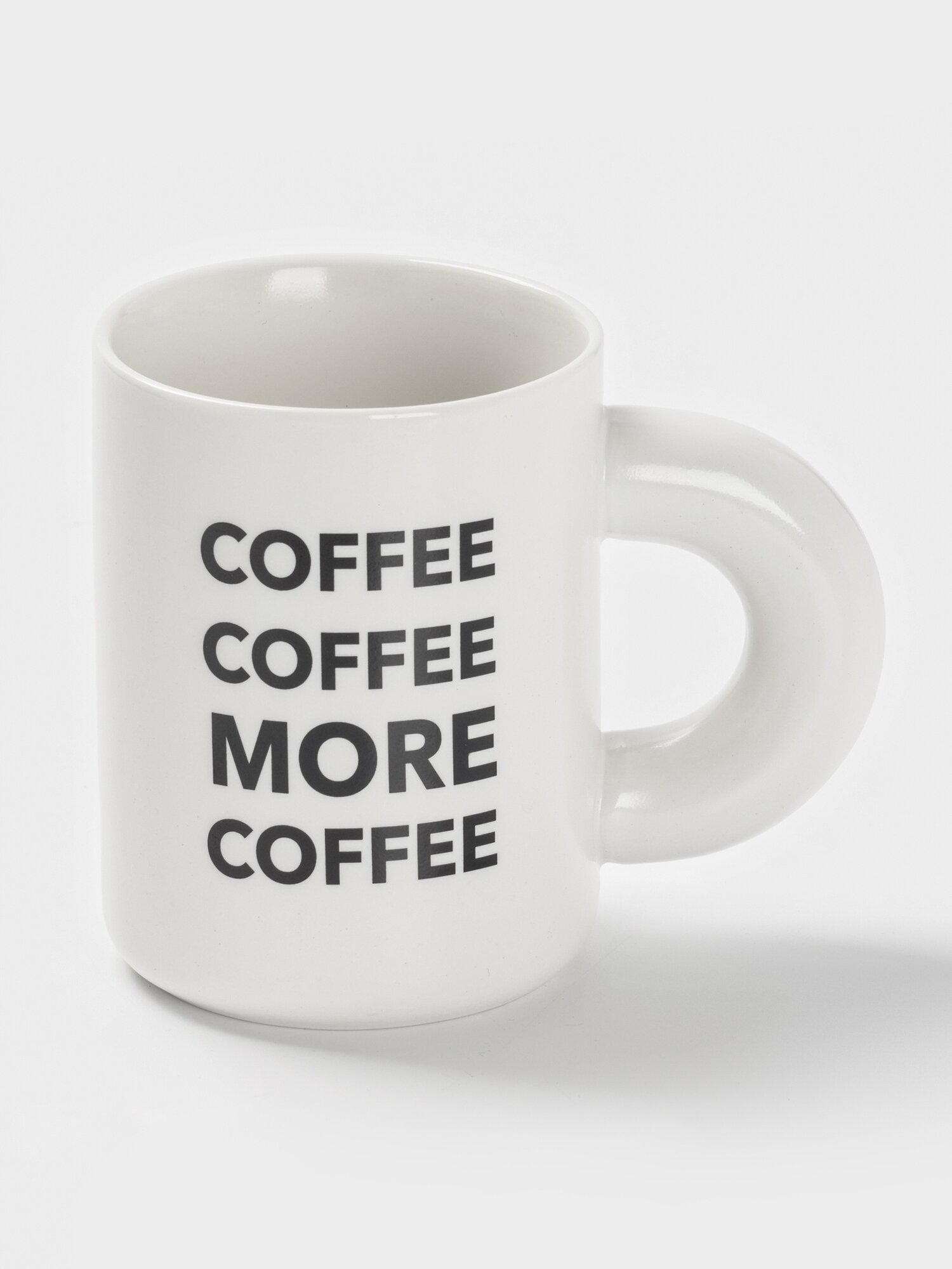 Кружка Доляна Coffee more, фарфор, 400 мл, 12.5×8×10.8 см, фарфор, белая