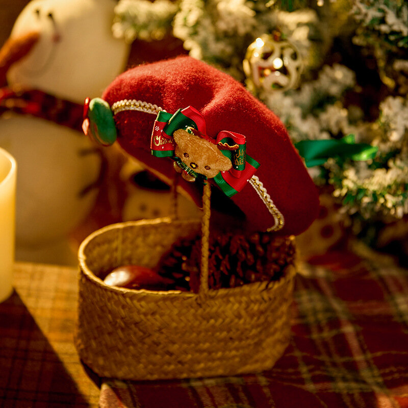 Платье "Рождественский Лось", для девочек, красное, с принтом, 120 см